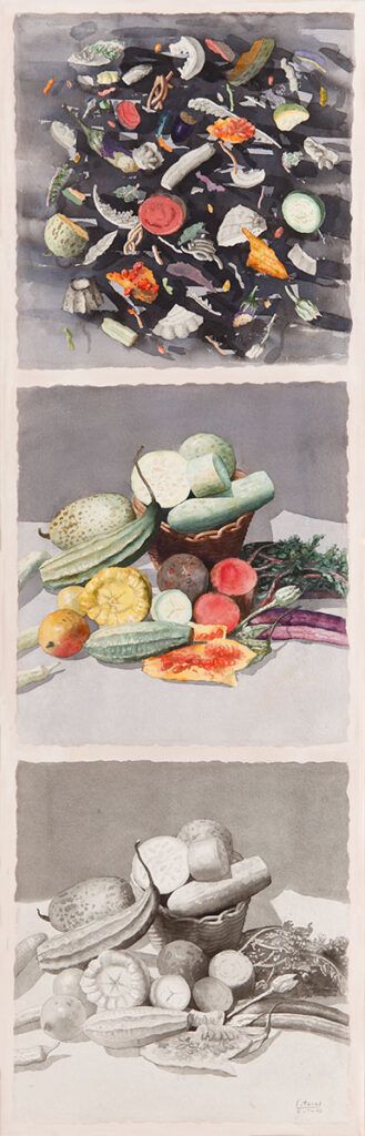 Triptych with Tropical Fruits – Art of the World Gallery